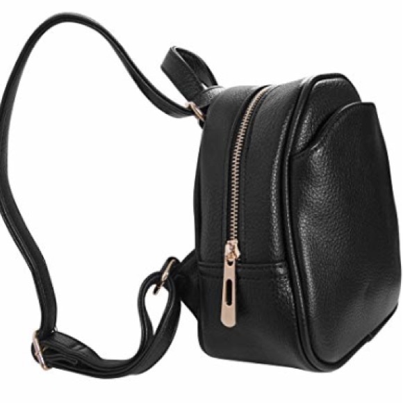 Bags | Small Black Leather Backpack | Poshmark